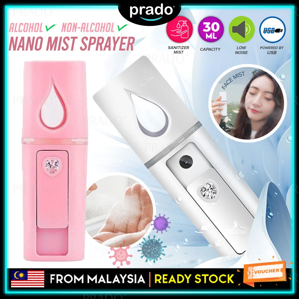 PRADO 20mL Portable Mini Nano Mist Hydrating Face Sprayer Non-Alcohol ...