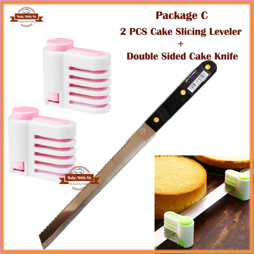 Cake Slicing Leveler Bread Cutter Slicer Double Sided Cake Knife Bread ...