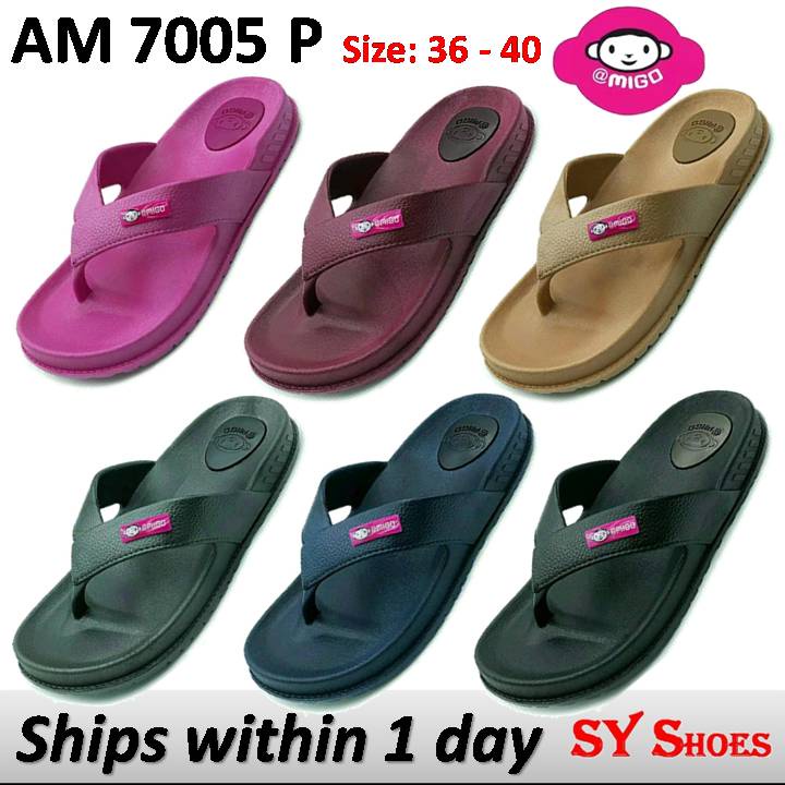 (SY Shoes)Slippers Perempuan Amigo/人字拖鞋/Original "@migo" Women PVR Anti ...