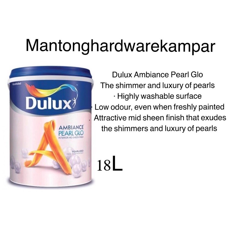 🔥READY STOCK🔥ICI Dulux Pearl Glo Interior Wall Finish Paint 18L/Cat ...