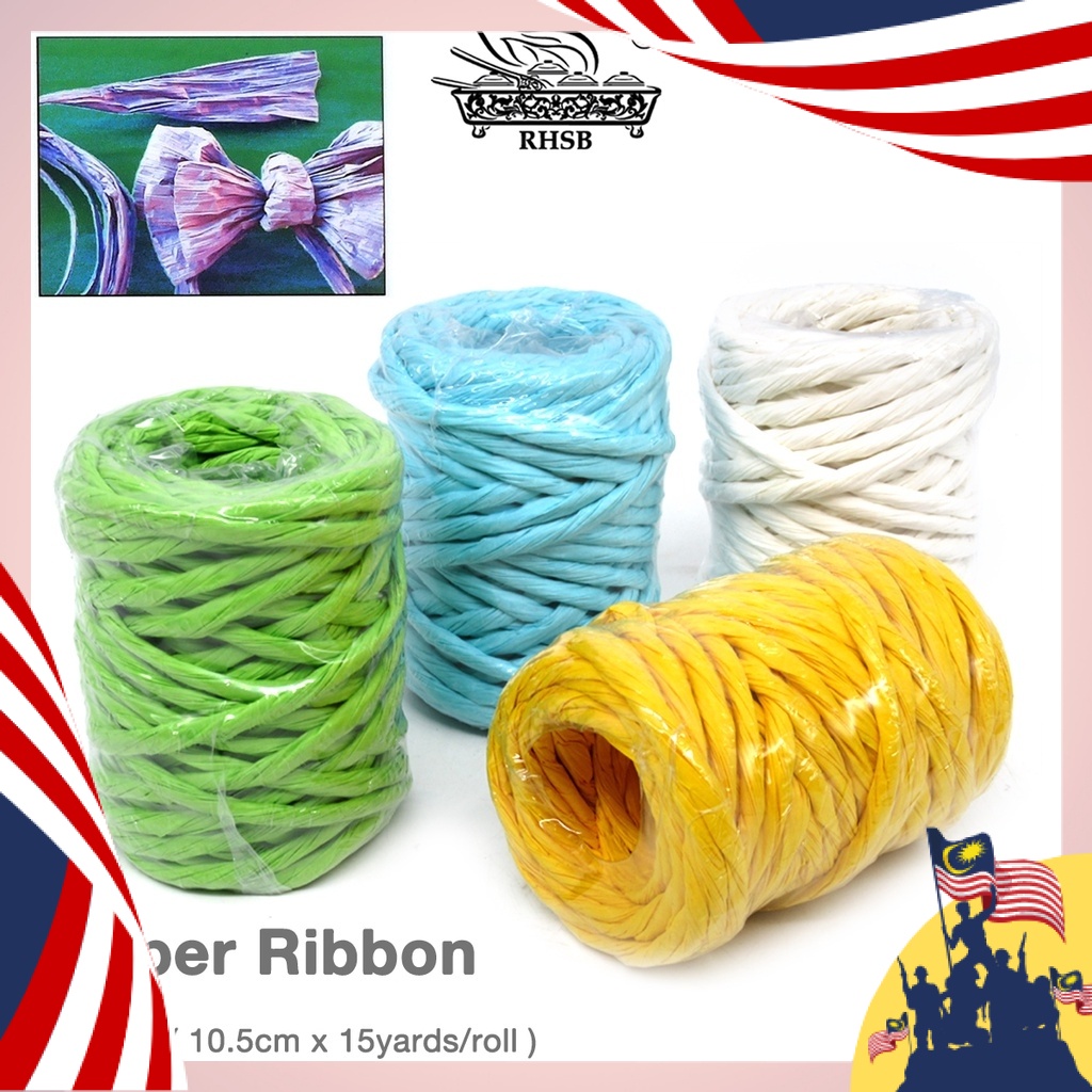 LEBAR: 10.5CM RAFFIA PAPER RIBBON / PAPER RIBBON / PAPER REBEN / KERTAS ...