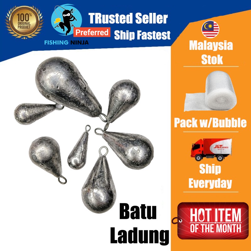 NINJA BATU LADUNG PANCING PEAR BATU SB PANCING FISHING SEA SINKER READY ...