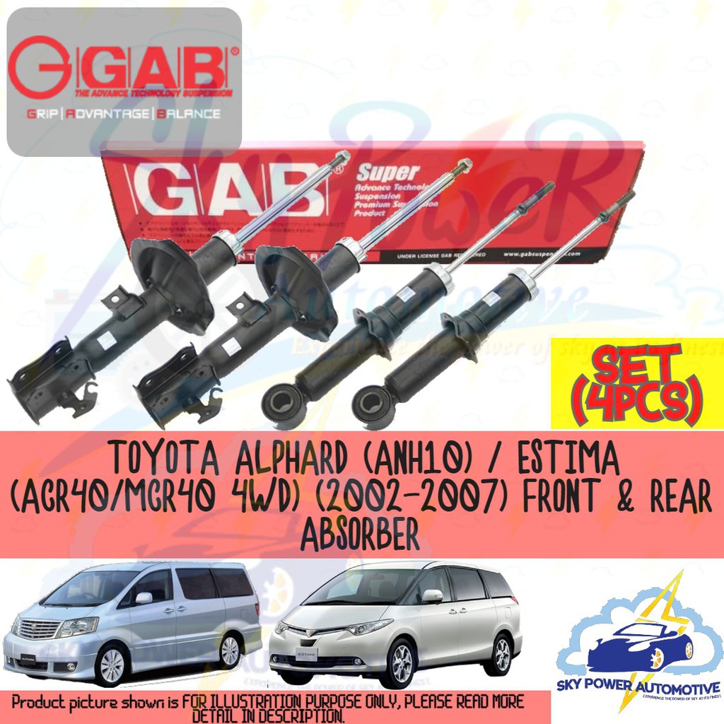TOYOTA ALPHARD (ANH10) / ESTIMA (ACR40/MCR40 4WD) (2002-2007) GAB SUPER ...