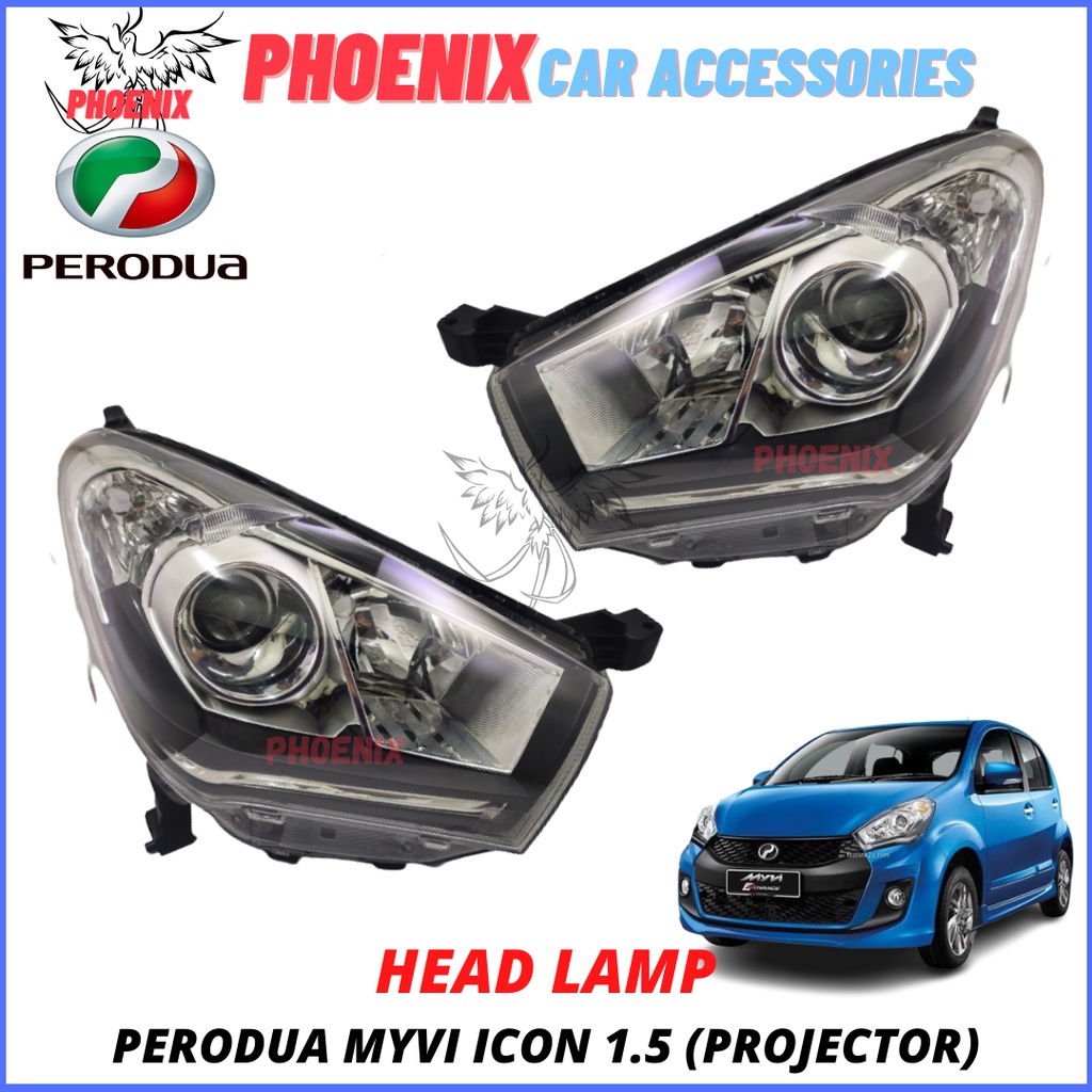 (TAIWAN) PERODUA MYVI ICON 1.5 2015 (PROJECTOR) HEAD LAMP LAMPU DEPAN ...