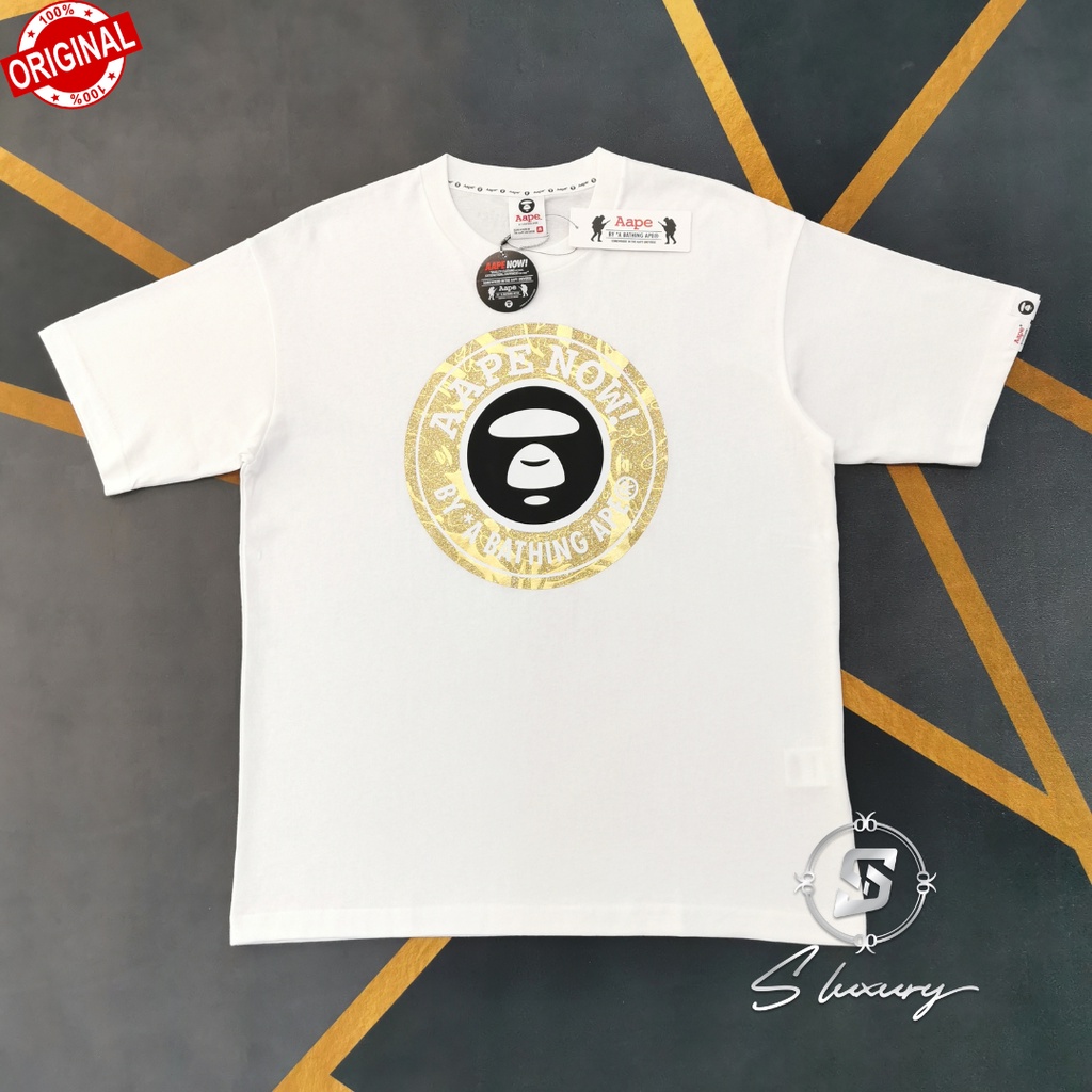 AAPE GOLD DISK TEE (OVERSIZE) | Shopee Malaysia