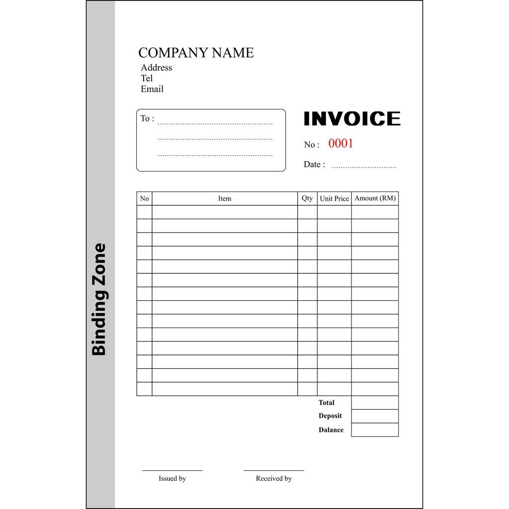 Customized Buku Resit NCR Bill Book Print A4 2 ply 3 ply NCR 10 Books ...