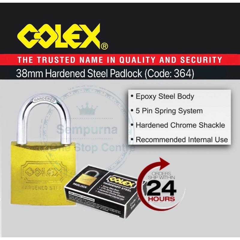 38mm Hardened Steel Padlock (Colex) | Shopee Malaysia