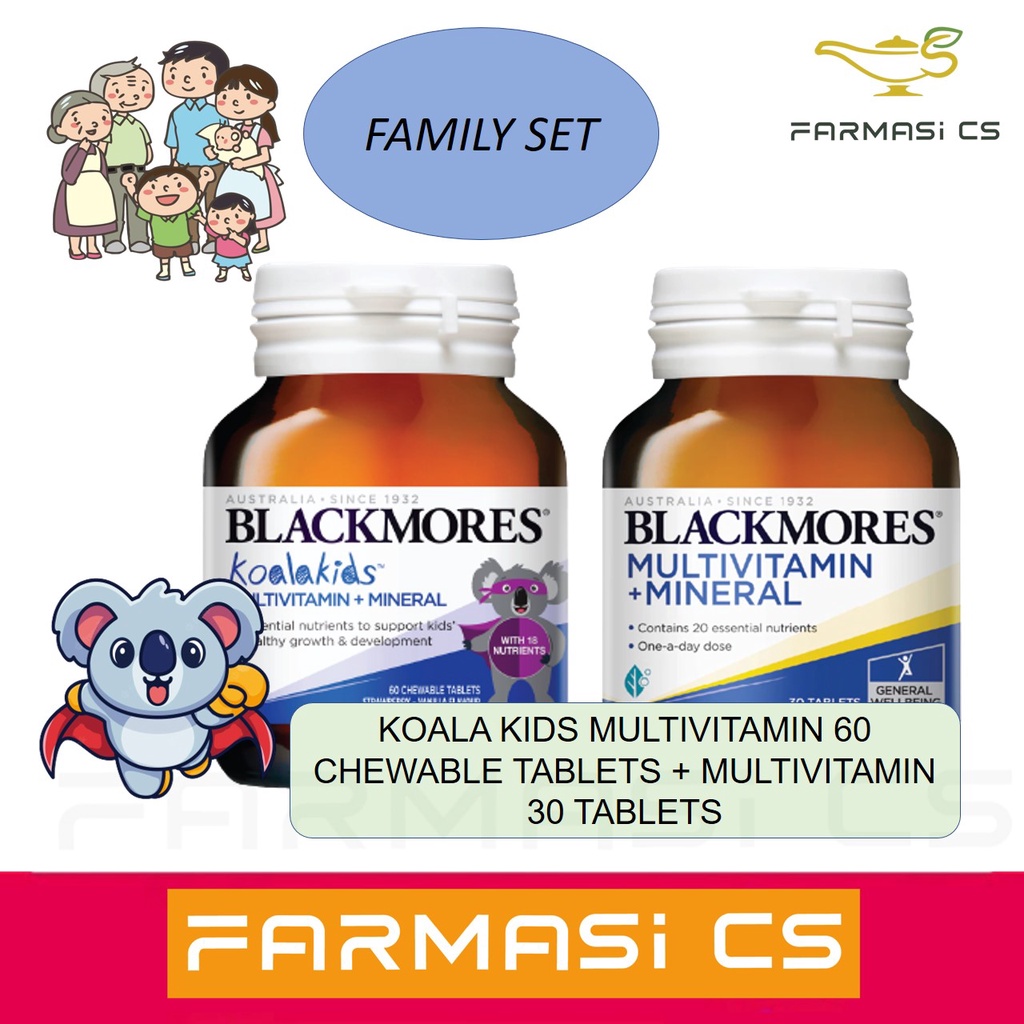 PROMO BLACKMORES Koala Kids Multivitamin + Mineral 60 Tablets + Blackmores Multivitamin 30 ...