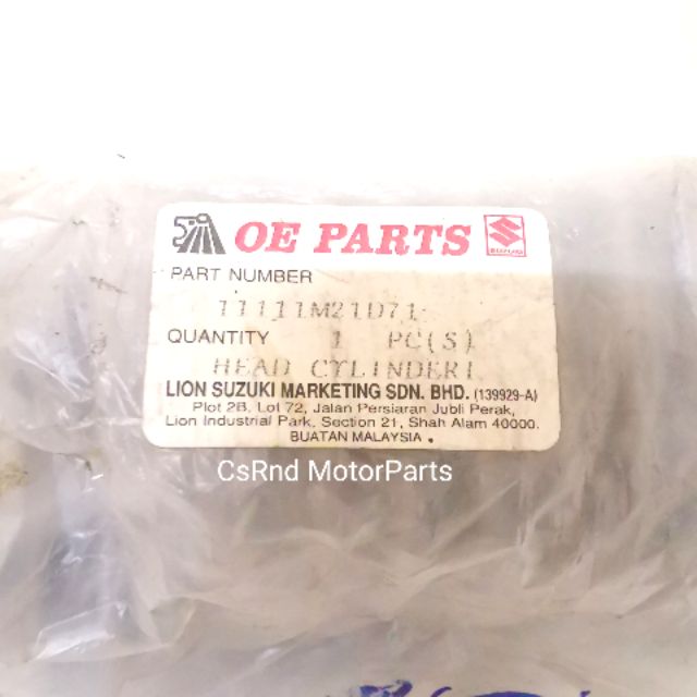 SUZUKI RGV CYLINDER HEAD 100% ORIGINAL | Shopee Malaysia