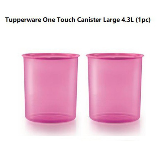 (New) Tupperware One Touch Canister Large 4.3L (Pink) | Shopee Malaysia