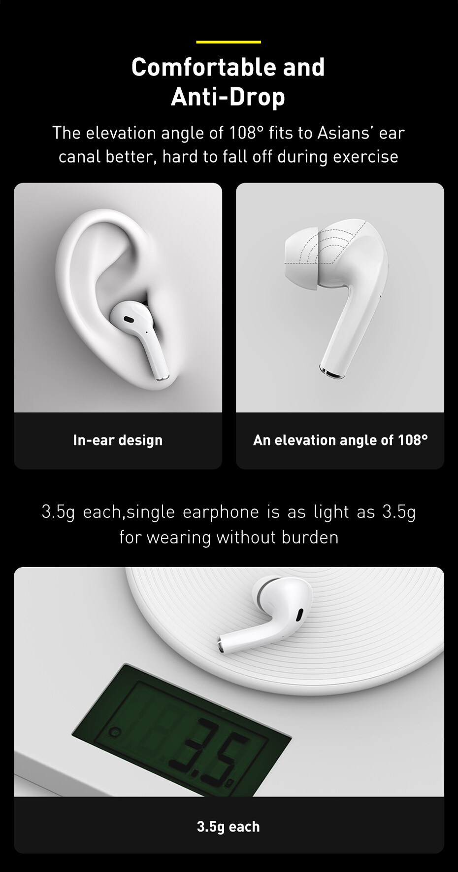Baseus WM01 Plus True Wireless Earphones / Baseus W3 Encok Tws Wireless ...