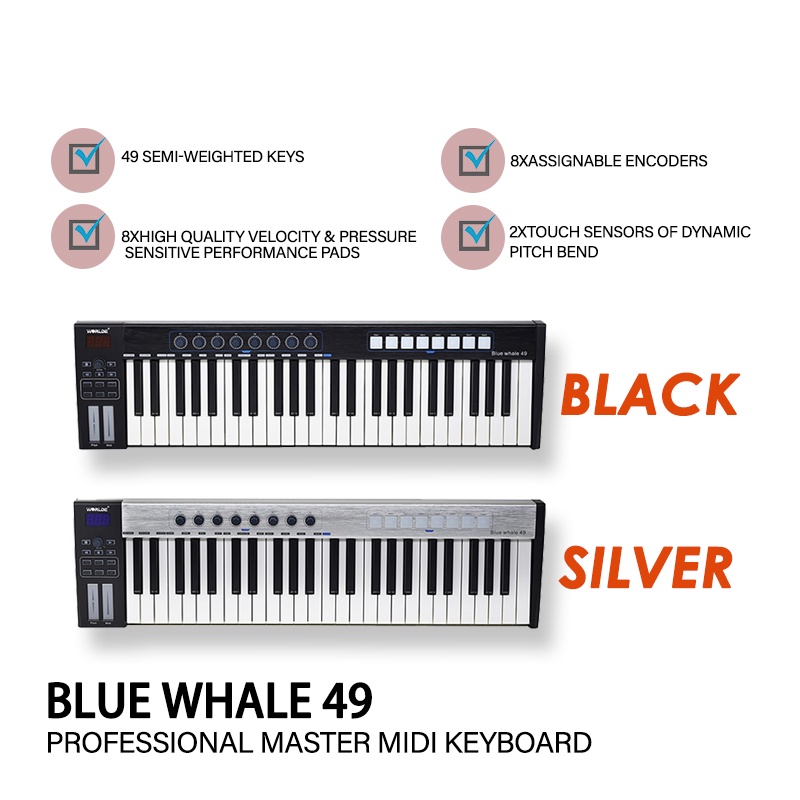 (Malaysia Stock) Worlde BLUE WHALE 49 / BLUE WHALE 61 Portable USB 49 ...