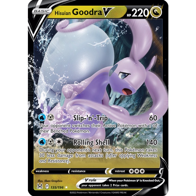 Pokemon TCG Sword & Shield - Hisuian Goodra V 135/196 Ultra Rare (S11 ...
