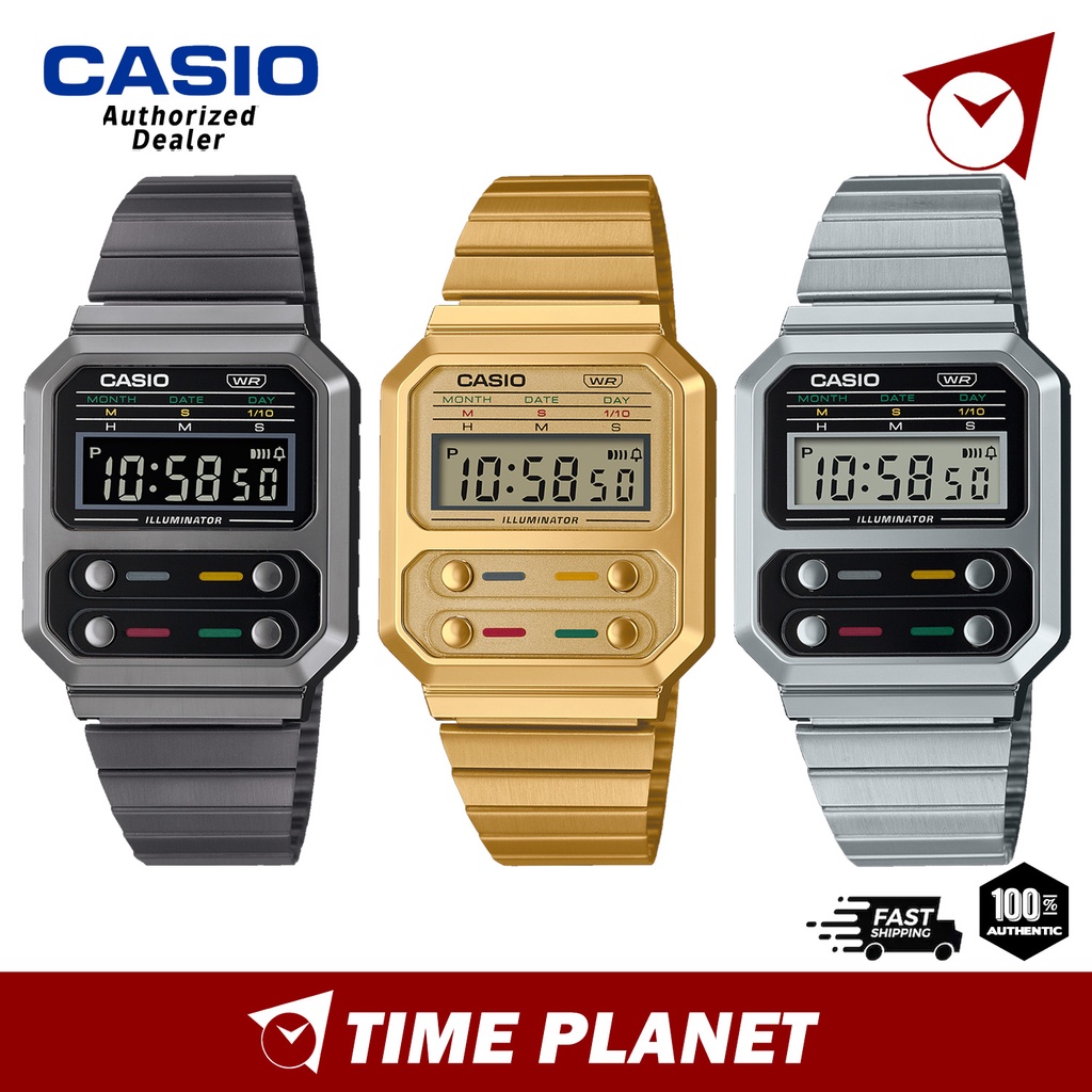 [Official Warranty] Casio Vintage Watch A100WE-1A/A100WE-1/A100WEG-9 ...