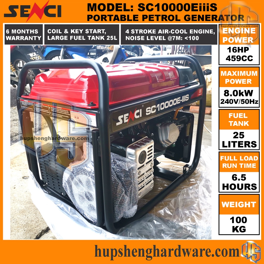 SENCI SC10000EiiiS Petrol Generator Genset Power Output 8000W 4 Stroke ...
