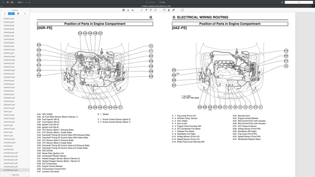 TOYOTA CAMRY ACV40 GSV40 (2006-2011) SERVICE REPAIR WORKSHOP MANUAL ...