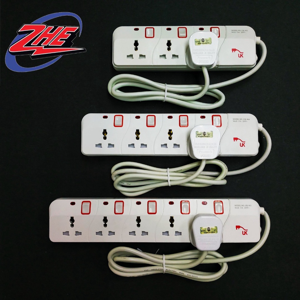 UK (3/4/5 GANG) [SIRIM] MULTI Extension Plug Adaptor Portable Extension ...