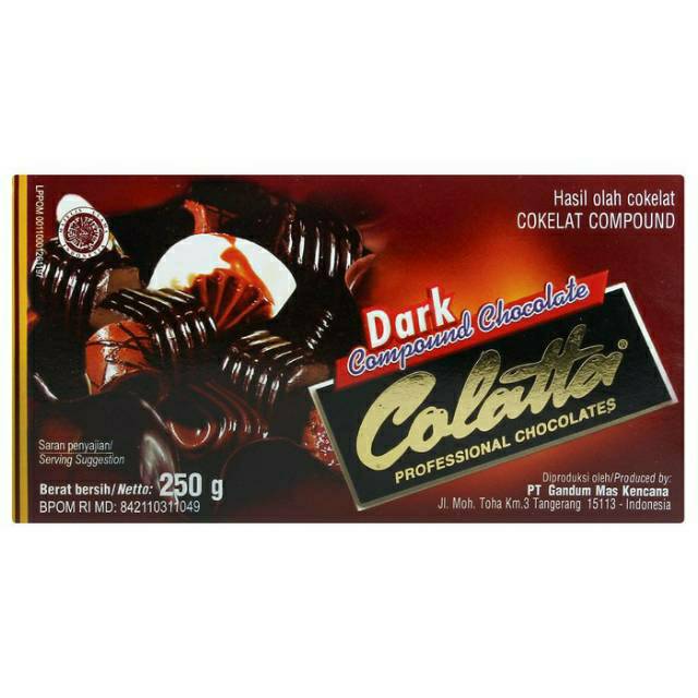 Colatta dark Compound 250gram DCC chocolate Bar dark chocolate Cake ...