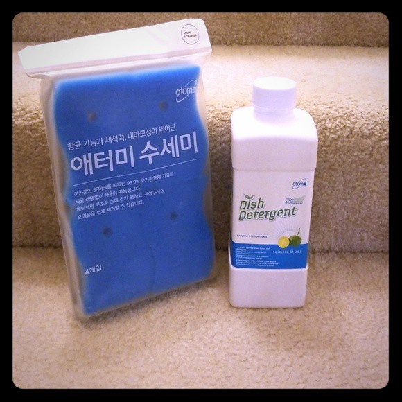 Atomy Sponge Scrubber / Kitchen Cleanser Fruit Vegetable Dish Detergent ...