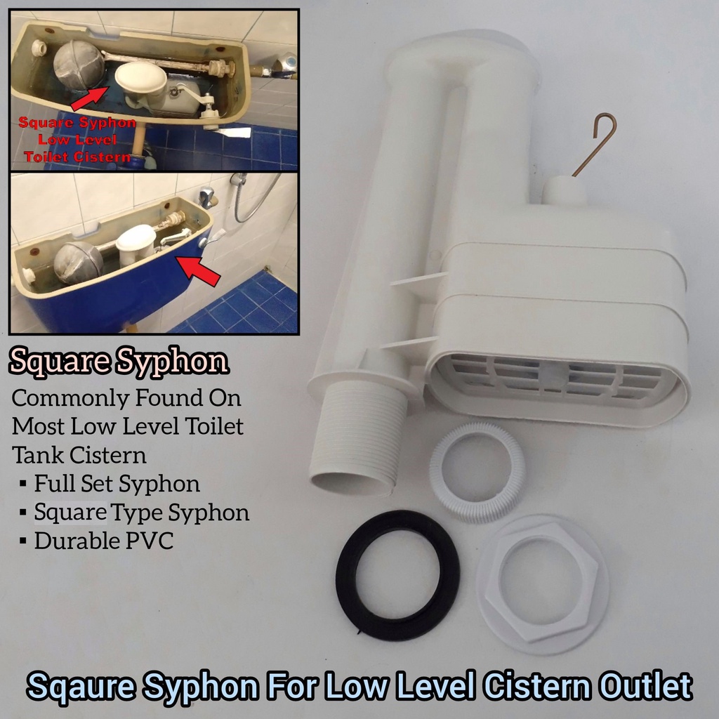 Toilet Low Level Cistern Outlet Valve Square Syphon For Toilet Flush In ...