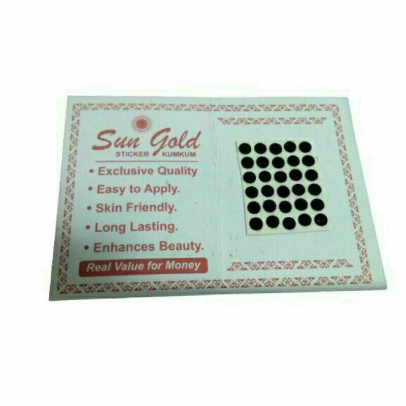 Shilpa, Sun Gold & Eyetex Pallavi Bindi/Pottu Sticker (Black/Deep Red ...