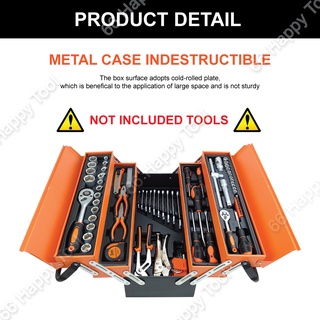 3 Layers Portable Cantilever Metal Tool Box 5 Tray Heavy Duty Large ...
