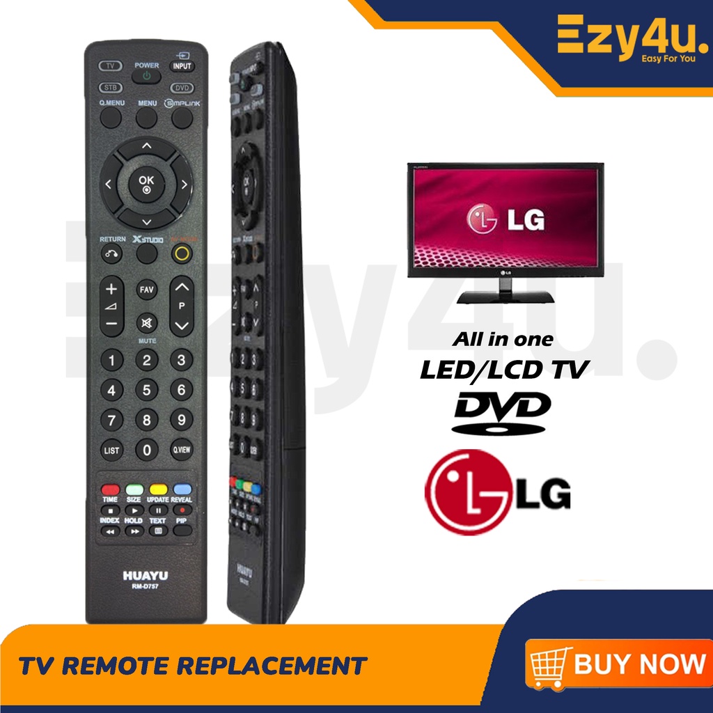 𝗟𝗚 𝗧𝗩 𝗥𝗘𝗠𝗢𝗧𝗘 𝗖𝗢𝗡𝗧𝗥𝗢𝗟 LCD LED DVD REPLACEMENT HUAYU RM-D757 | Shopee Malaysia