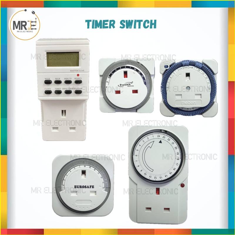 SIRIM Timer switch socket 24 Hours Analog Programme Programmable 3 Pin ...