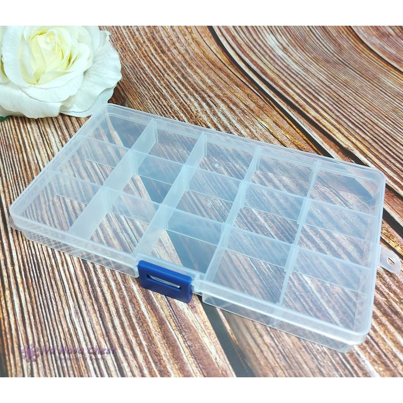 15 Slots Plastic Storage Case Box Bead Storage Containers Adjustable ...