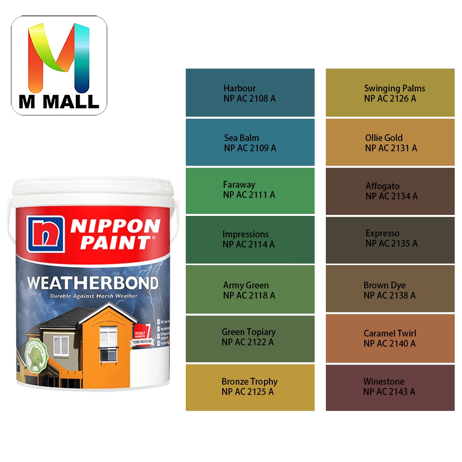 (2108-2143) 18L Nippon Paint Exterior Weatherbond Captivating Accents ...