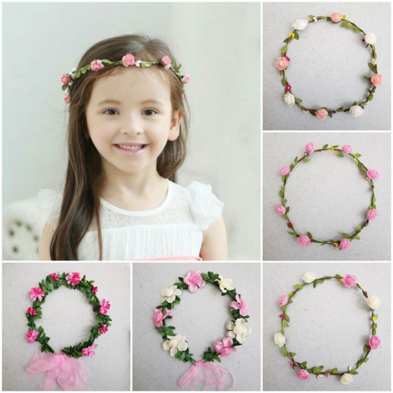 Bridesmaid Flower Crown Headband Floral Headdress Hoop Fairy Headpieces ...