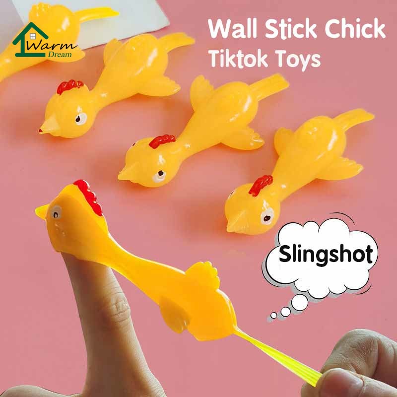 Stick Wall Chick Stress Relief Toys Fidget Toy Wall Ejection Chicken ...