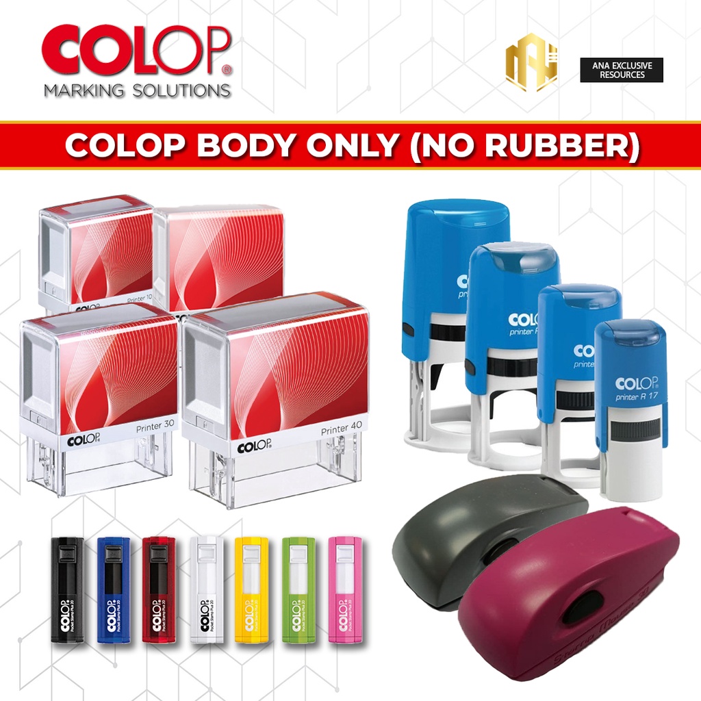 (NO RUBBER / TIADA GETAH) BODY SET ONLY COP COLOP P10 - P60, R17 - R40, POCKET MOUSE STAMP 20 30 ...