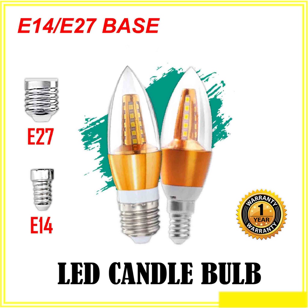 Ginic® LED Candle Bulb 5W E27 / E14 Daylight 6500K / WarmWhite 3000K ...