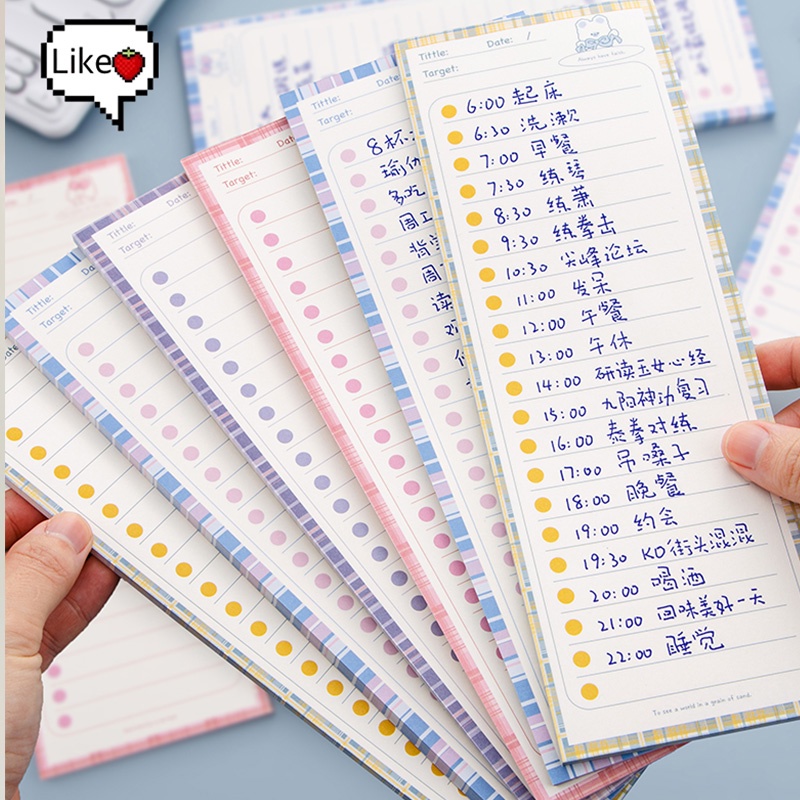 50 Sheets Cute Cartoon Long Notebook Student Portable Horizontal Line ...