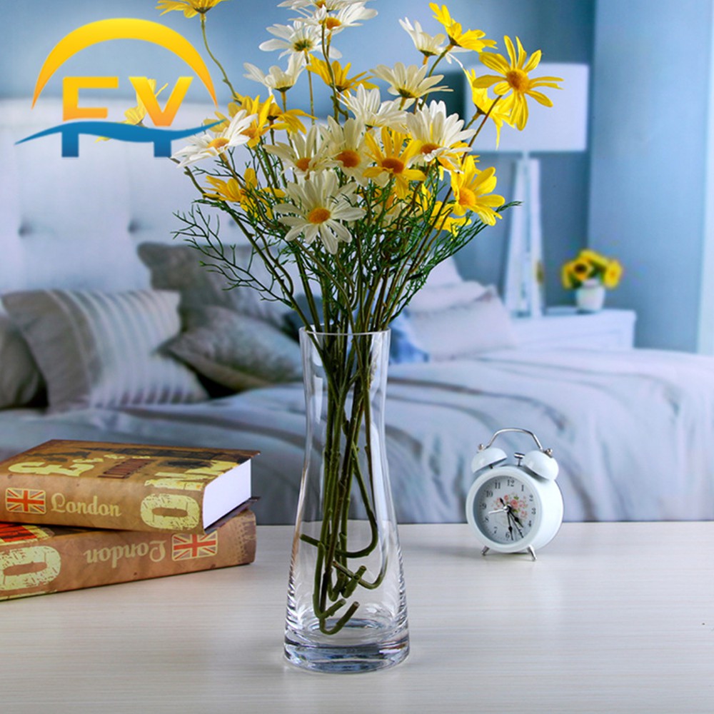 FY Glass Vase Countertop Modern Crystal Clear Colorful Minimalist Pasu ...