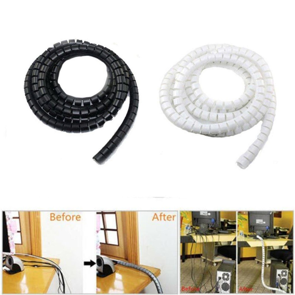 Pembalut Kabel Wayar / SPIRAL CABLE WRAP TIDY HIDE BANDING LOOM ~ PC,TV ...