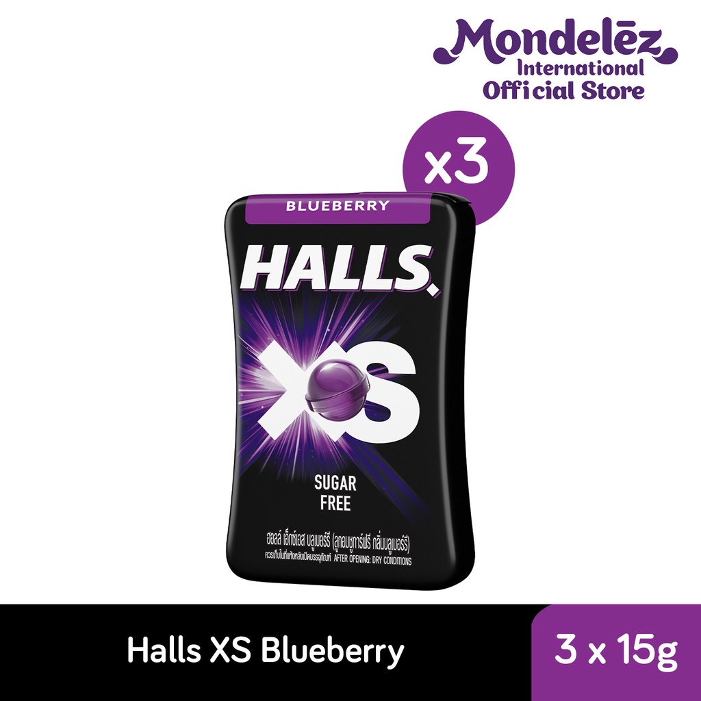 [Bundle of 3] Halls XS Blueberry/Mentholyptus/Watermelon/Lime/Cola ...