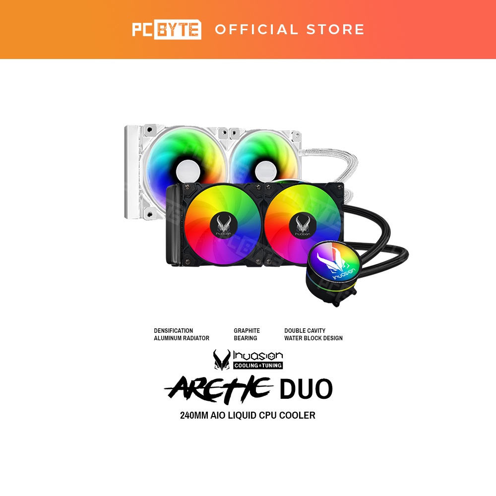 Invasion Arctic Duo 240mm CPU AIO Cooler - Black/White | Shopee Malaysia