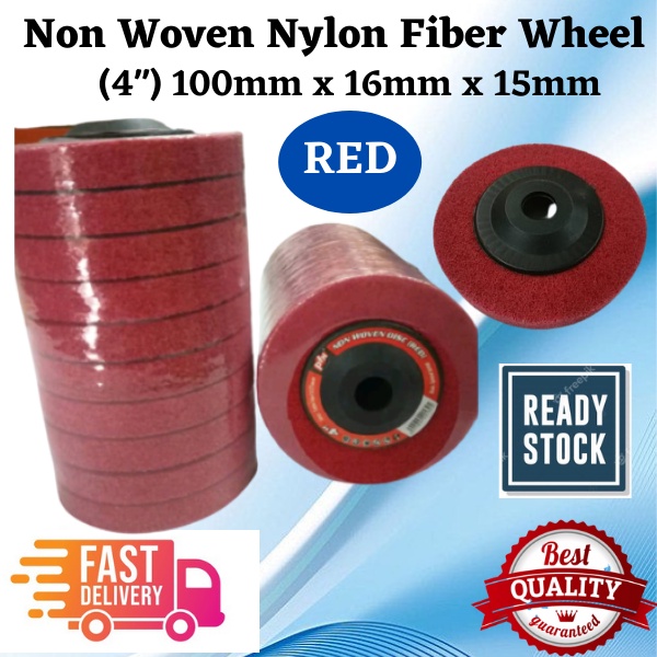 Non Woven Abrasive Wheel Nylon Fiber Wheel 4" PTN 100mm x 16mm x 15mm ...