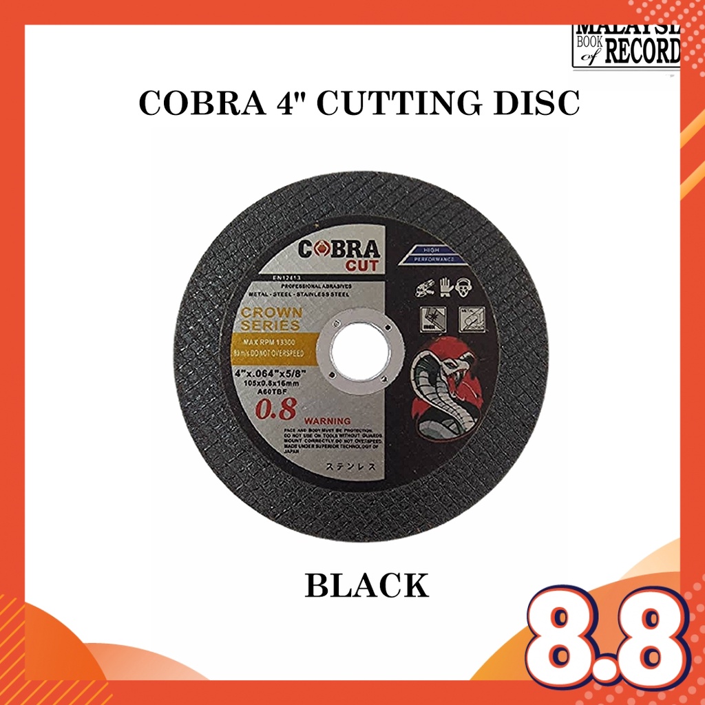 COBRA CUT 4" CUTTING DISC (BLACK,GREEN,RED) | Shopee Malaysia