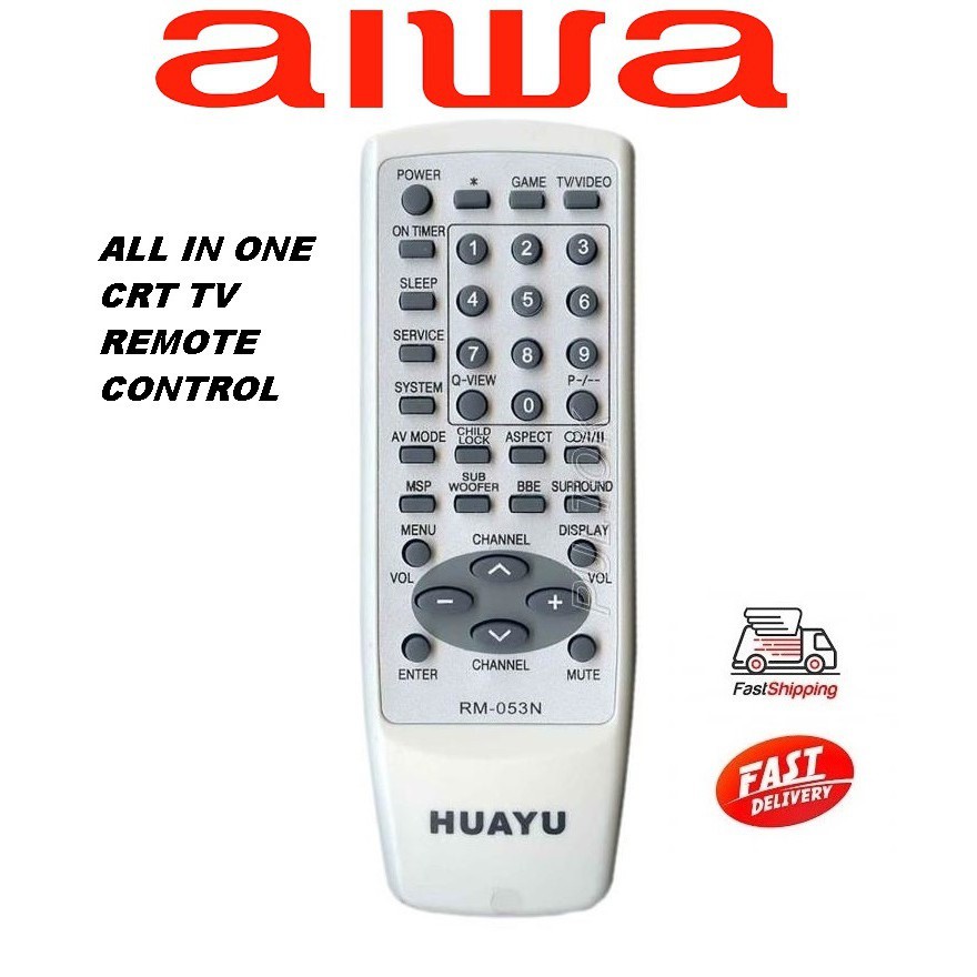 AIWA MULTI TV/AV REMOTE CONTROL REPLACEMENT HUAYU (RM-053N) | Shopee ...