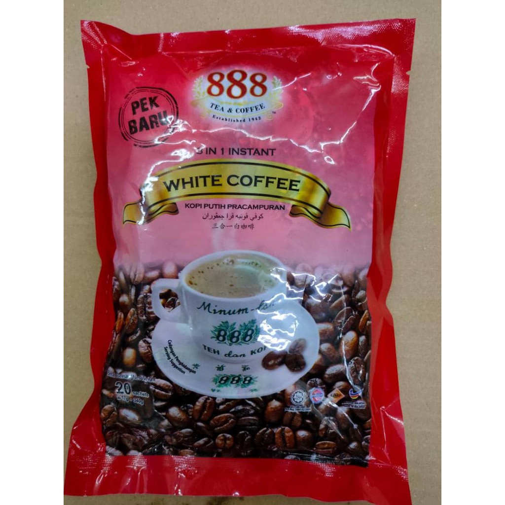 3 IN 1 INSTANT WHITE COFFEE 888 (20 SACHET X 17GRAM) | Shopee Malaysia