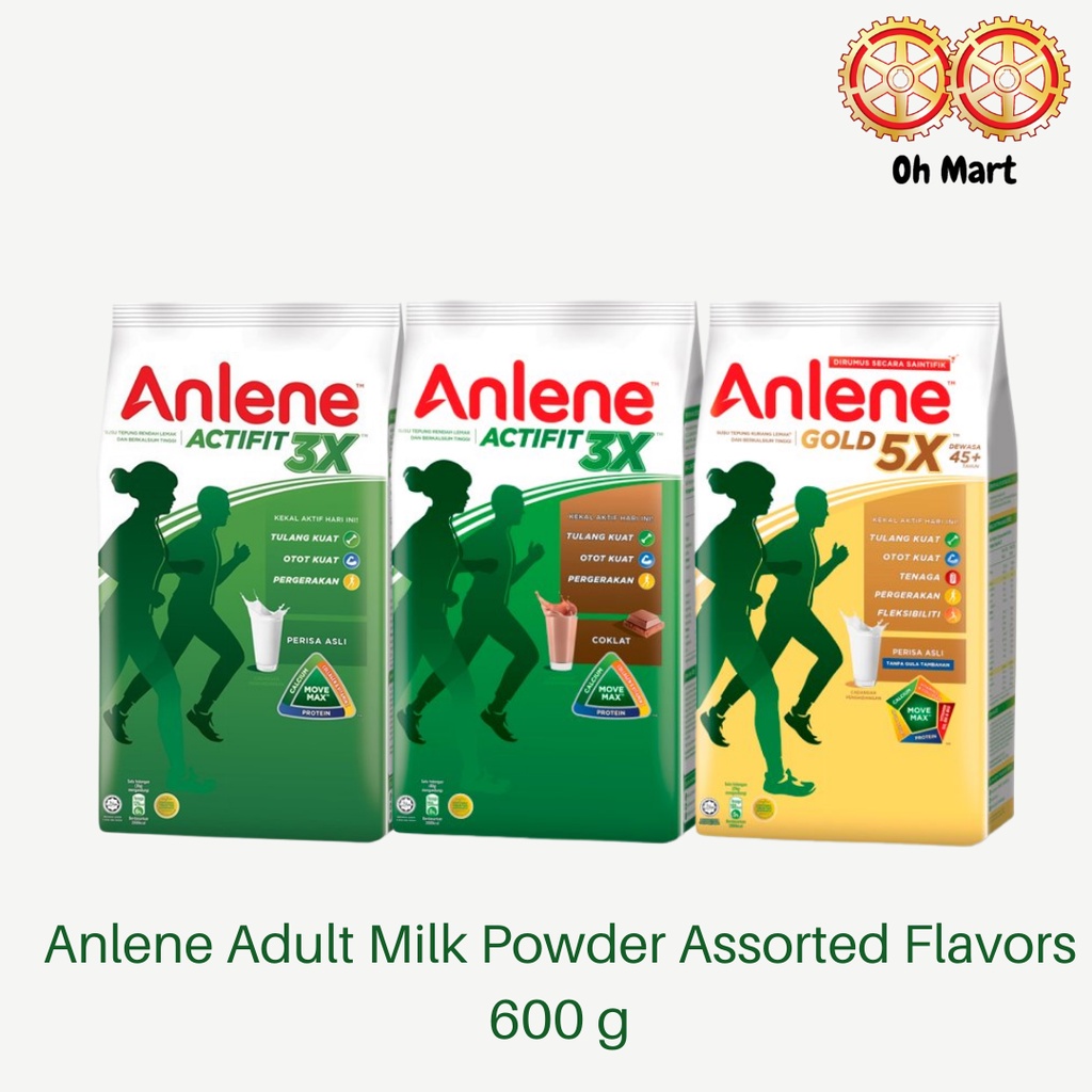 Anlene Actifit 3x High Calcium Adult Milk Powder Assorted Flavors 600g ...