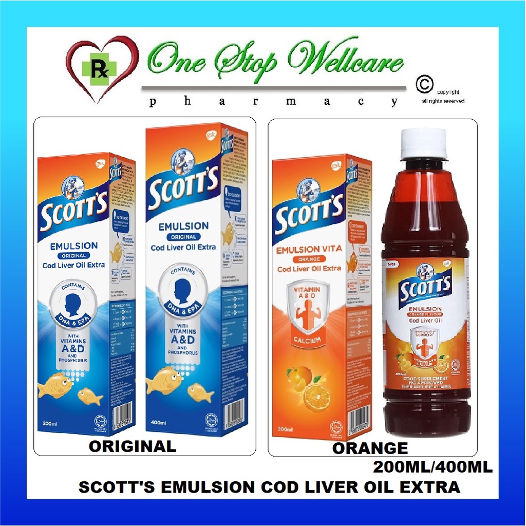 SCOTT'S EMULSIEN MINYAK HATI IKAN KOD TAMBAHAN (OREN / ASLI) / SCOTT'S ...
