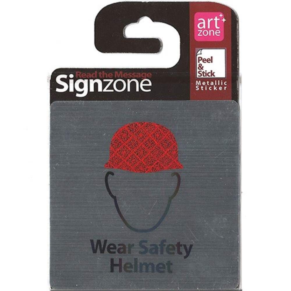 Signzone Peel & Stick Metallic Sticker - Wear Safety Helmet (Item No ...
