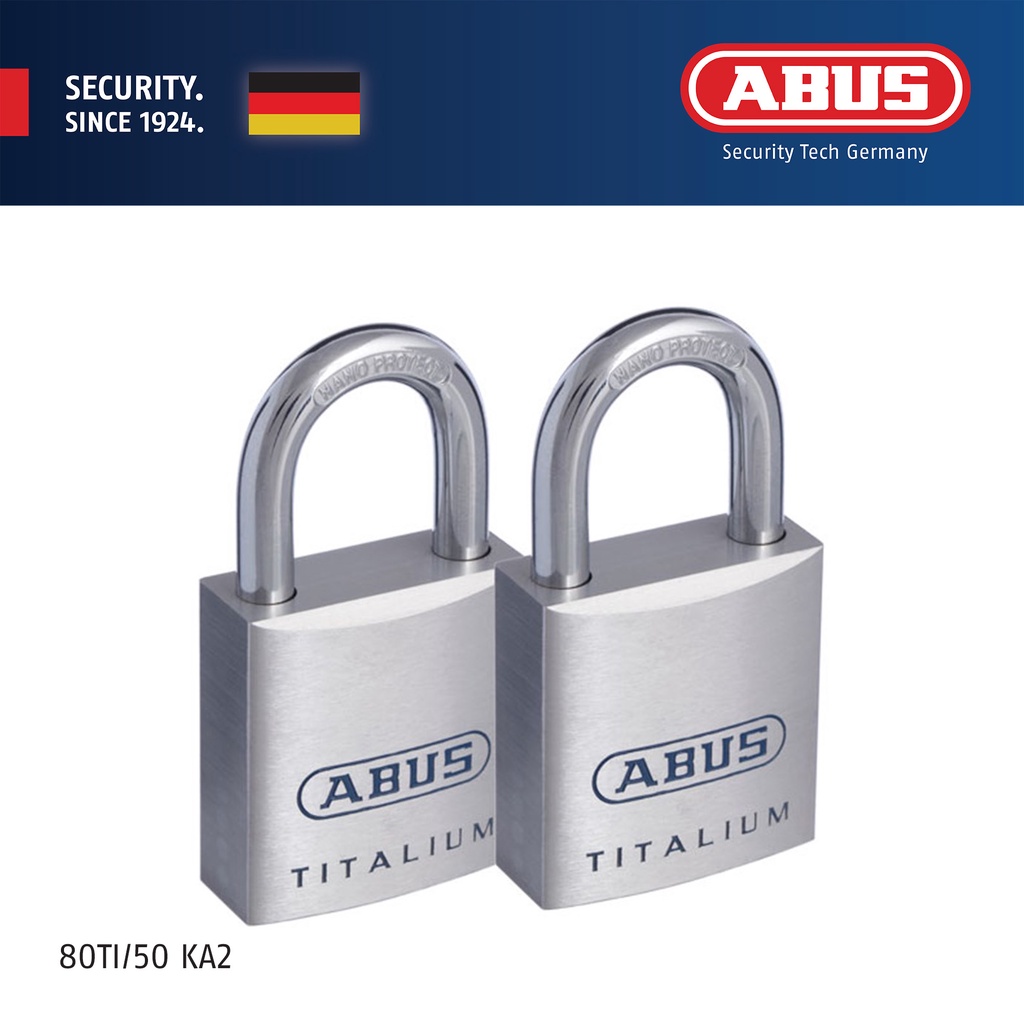 Abus 80TI/50 KA2/KA3/KA4/KA5/80TI/60 Titalium Padlock Strong Lightweight Innovative Padlock ...
