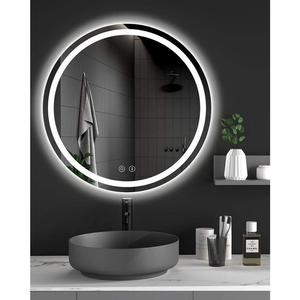 Bathroom Mirror with Lighting LED Mirror with Touch Switch Dimmable ...