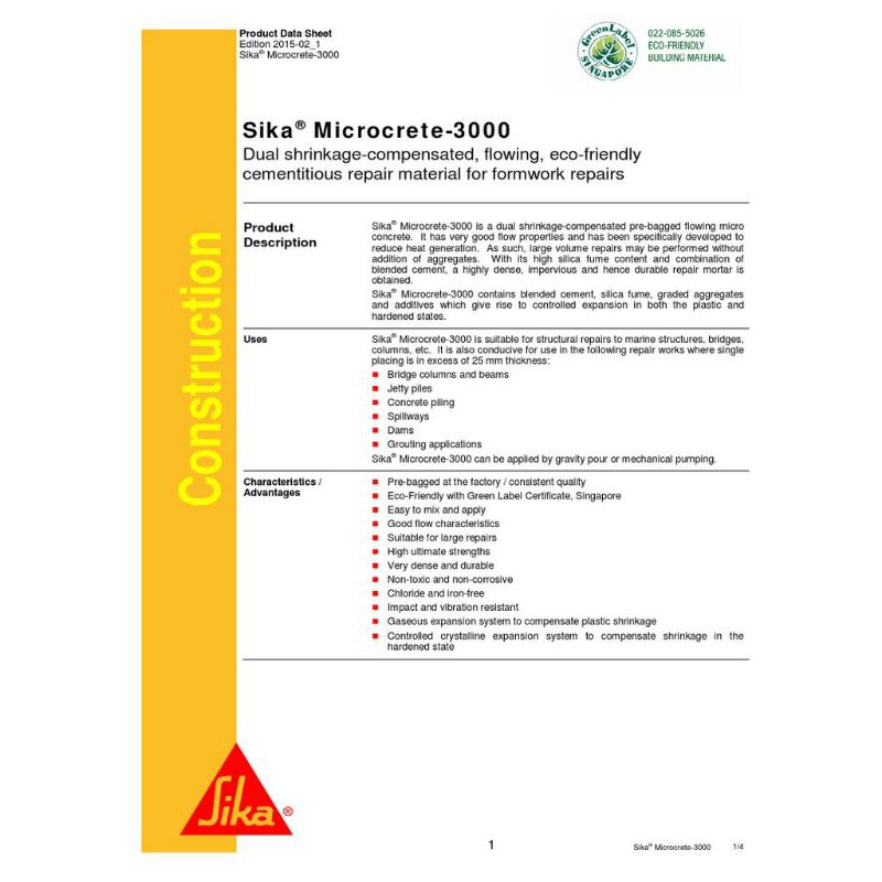 SIKA MICROCRETE 3000 | Shopee Malaysia