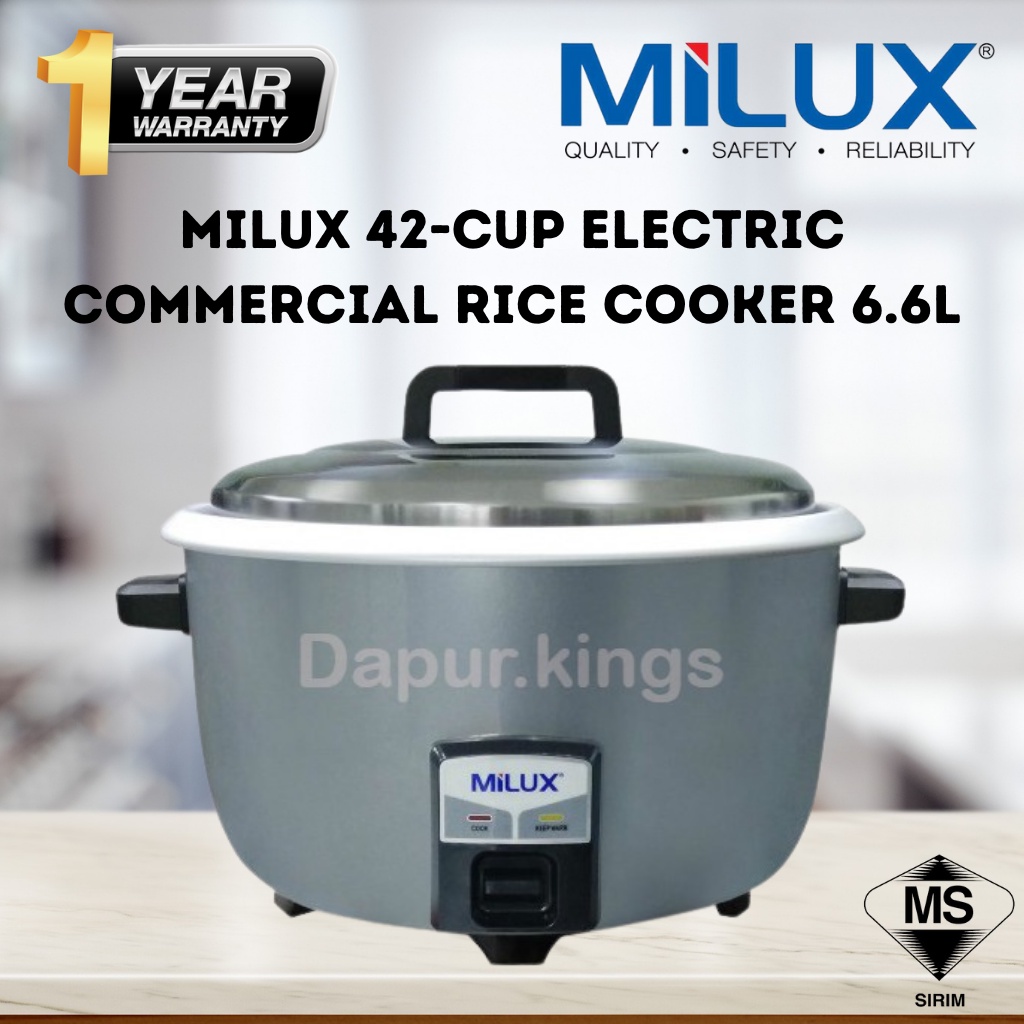 MILUX 42-Cup Electric Commercial Rice Cooker 6.6L / 4.5L [MRC-5266 ...